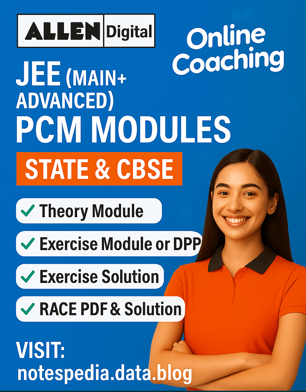 ALLEN JEE (MAIN+ADVANCED) PCM Modules Class 11th+12th (2024-25 edition ...